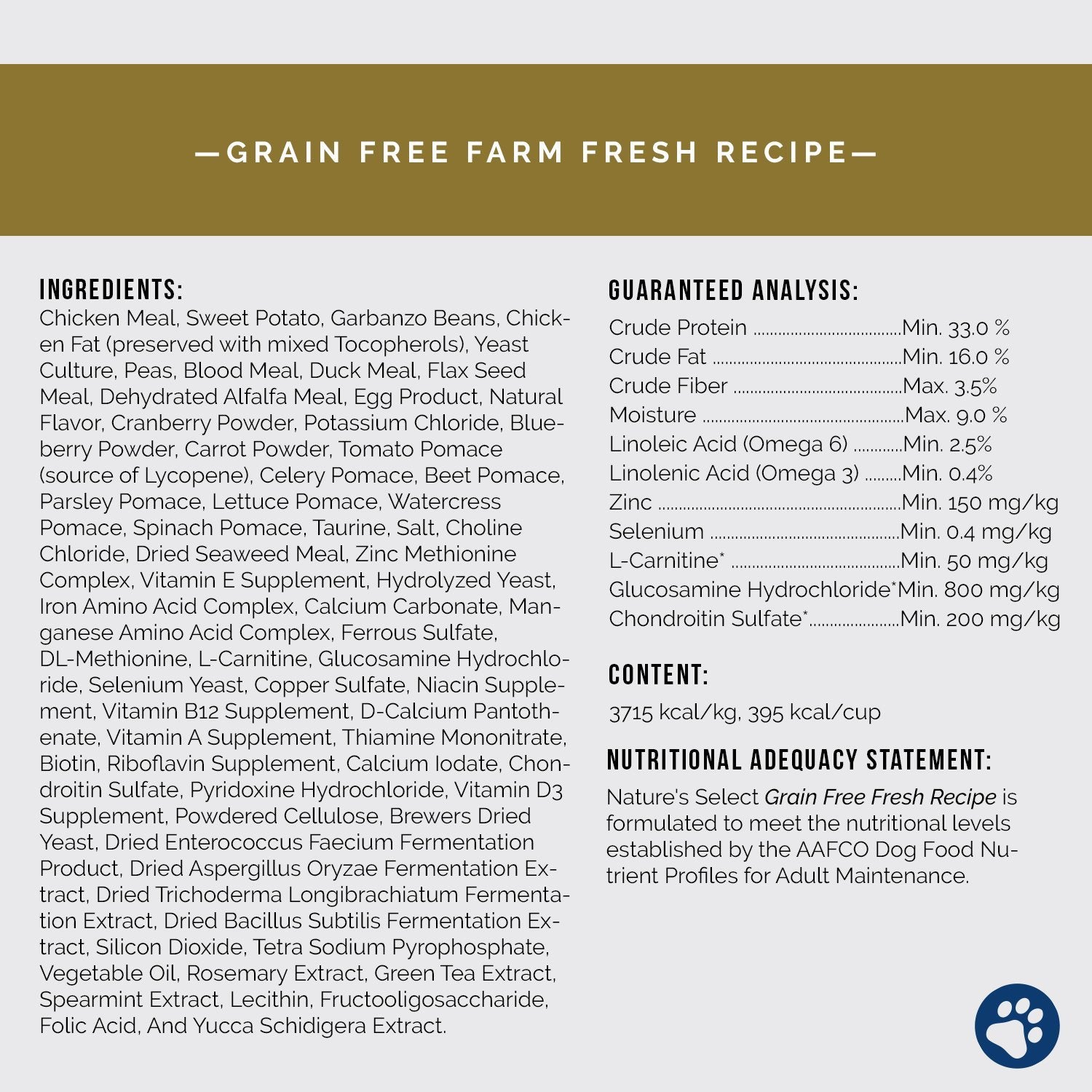 Nature's Select Farm Fresh Recipe - Grain Free Chicken – Nature's ...